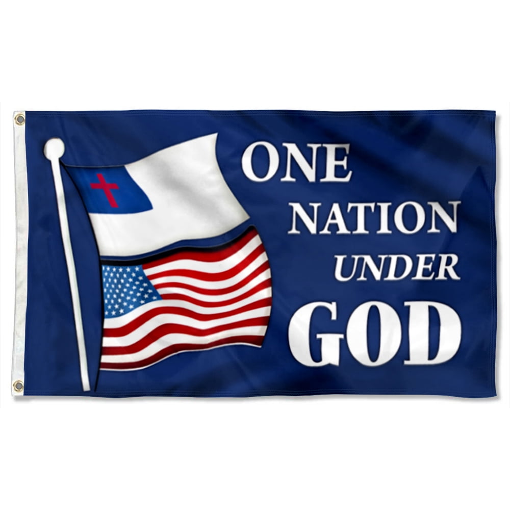 Cayyon Jesus Flag 3x5feet One Nation Under God Grommet Flag Banner With
