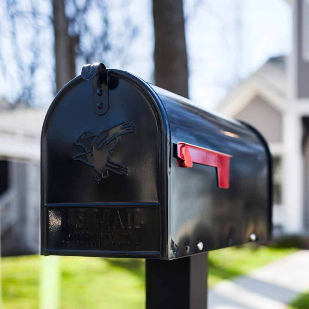 Architectural Mailboxes Elite Large, Steel, Post Mount Mailbox, Black ...