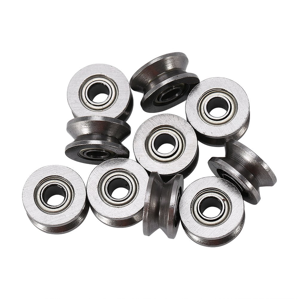 Rodamiento ZZ, 10 piezas U624ZZ Rodamiento en U con ranura en U ...