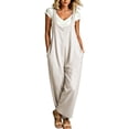 MLCDZ Womens Casual Loose Round Neck Sleeveless Jumpsuits Summer Boho ...