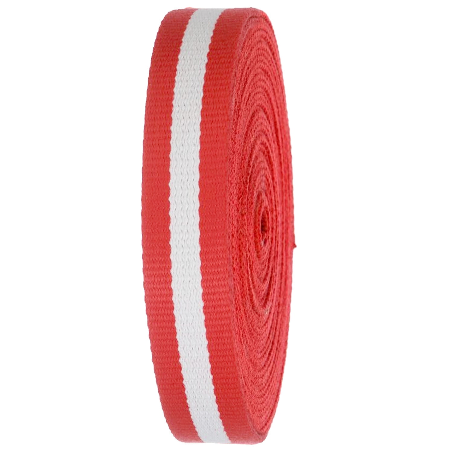 Red and White Striped Heavy Canvas Webbing Roll 1.25" Width Durable ...