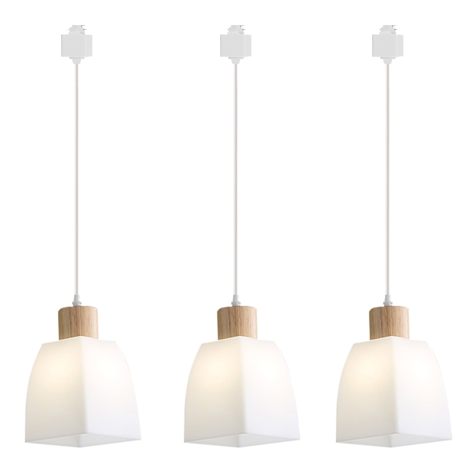 Kiven H-Type Track Lighting, 3-Light Modern Halo Track Pendant Light ...