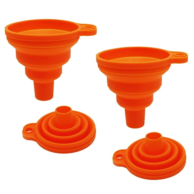 Funnels for Filling Bottles Set of 2, Food Grade Silicone Funnels for ...