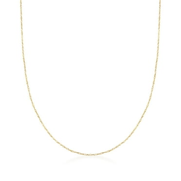 14k Yellow or White Gold Singapore Rope Chain Necklace 1 mm - Walmart.com