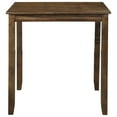 5 Piece Square Dining Set, Brown Finish, Counter Height with 4 Chairs ...