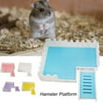 Eisoary Hamster Platform with Fence Pet Landscaping Cage Accessories ...