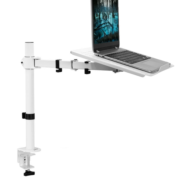 VIVO White Single Laptop Notebook Desk Mount, Fully Adjustable ...
