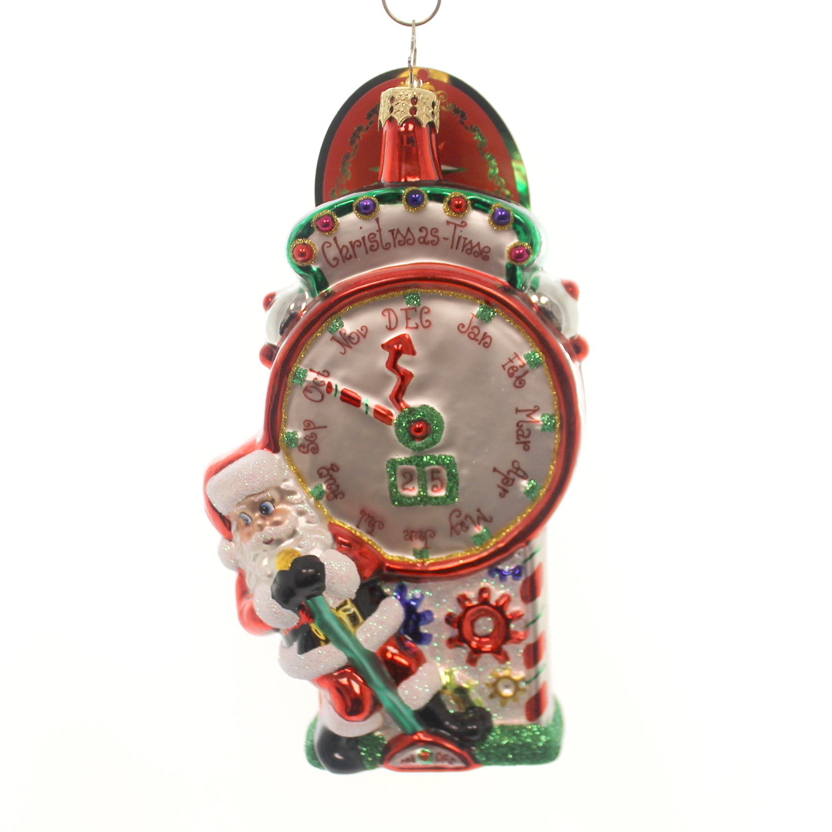 Christopher Radko TIME STOPPING SURPRISE Glass Ornament Santa Clock ...