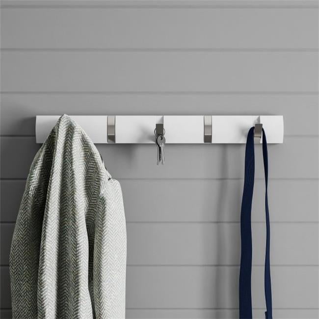 Lavish Home 80-WALLR-6 Rail-Mounted Hanging Rack with 5 Retractable ...