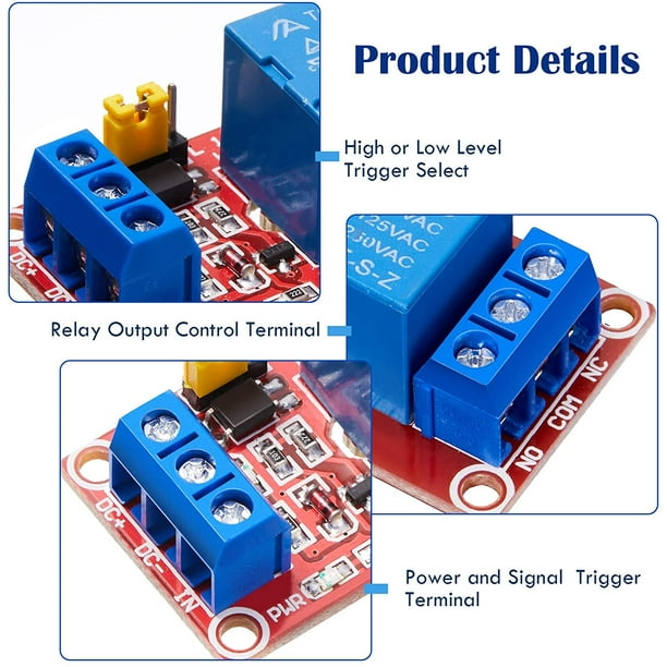 15 Pieces 5V Relay Module 1- Channel Relay Control Boards with ...