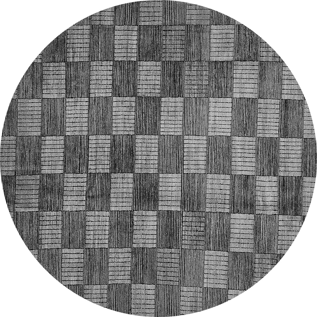 Ahgly Company Indoor Round Checkered Gray Modern Area Rugs, 5' Round ...