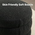 Boucle Round Vanity Stool, Modern Upholstered Ottoman for Makeup Room ...
