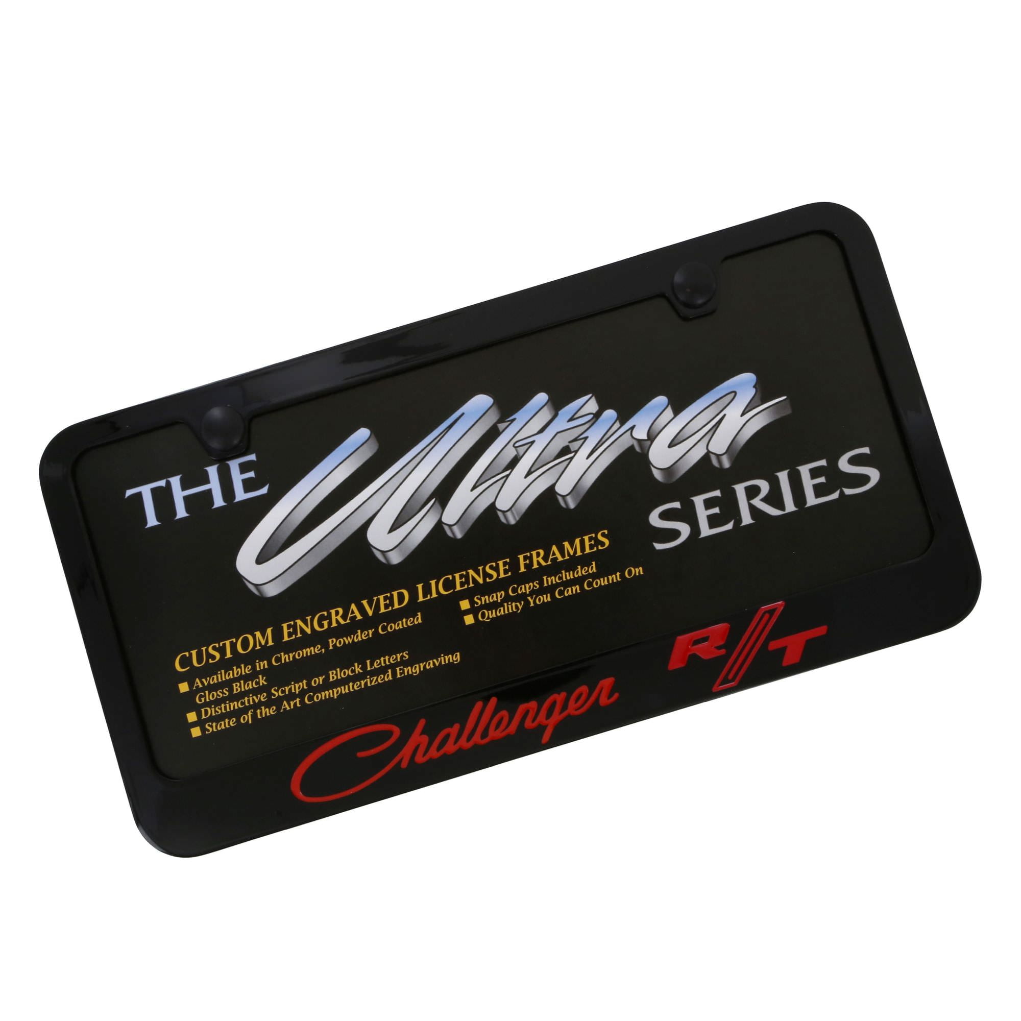 Dodge Challenger RT Classic Logo Orange Name License Plate Frame (Black ...