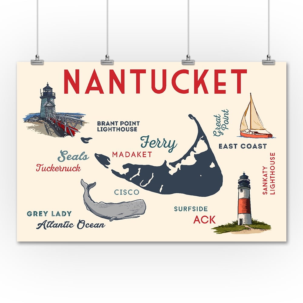 Wall Hangings nantucket poster nantucket print travel poster ...