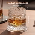 360° Spinning Crystal Glass with Heavy Relief Base, Elegant Whiskey ...