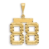 Auriga 14K Yellow Gold Real Fine Jewelry, Small Diamond-Cut Number 88 ...