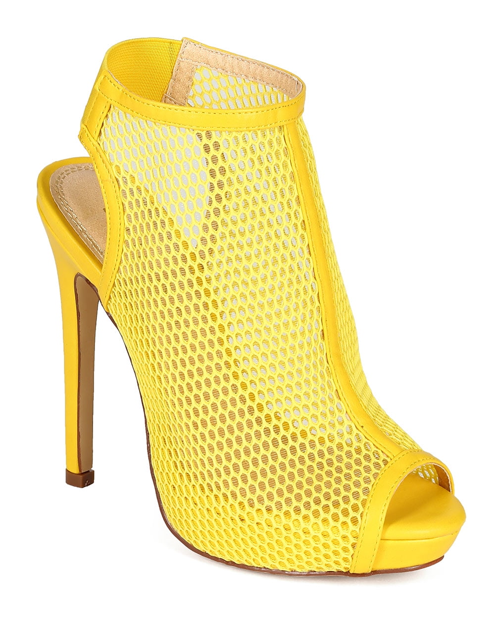 New Women Liliana Trista-24 PU Mesh Peep Toe Platform Stiletto Ankle ...