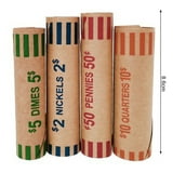 bestolf 10Pcs Preformed Coin Wrappers Assorted Color-Coded Rolls ...