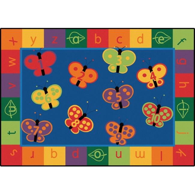 Carpets For Kids 3517 123 ABC Butterfly Fun 8 ft. x 10 ft. Rectangle ...