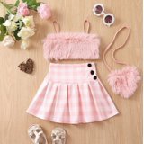 Hwmodou Baby Outfits Girls Summer Sleeveless Prints Tops And Skirts Bag 3PCS Outfits Clothes Set ...