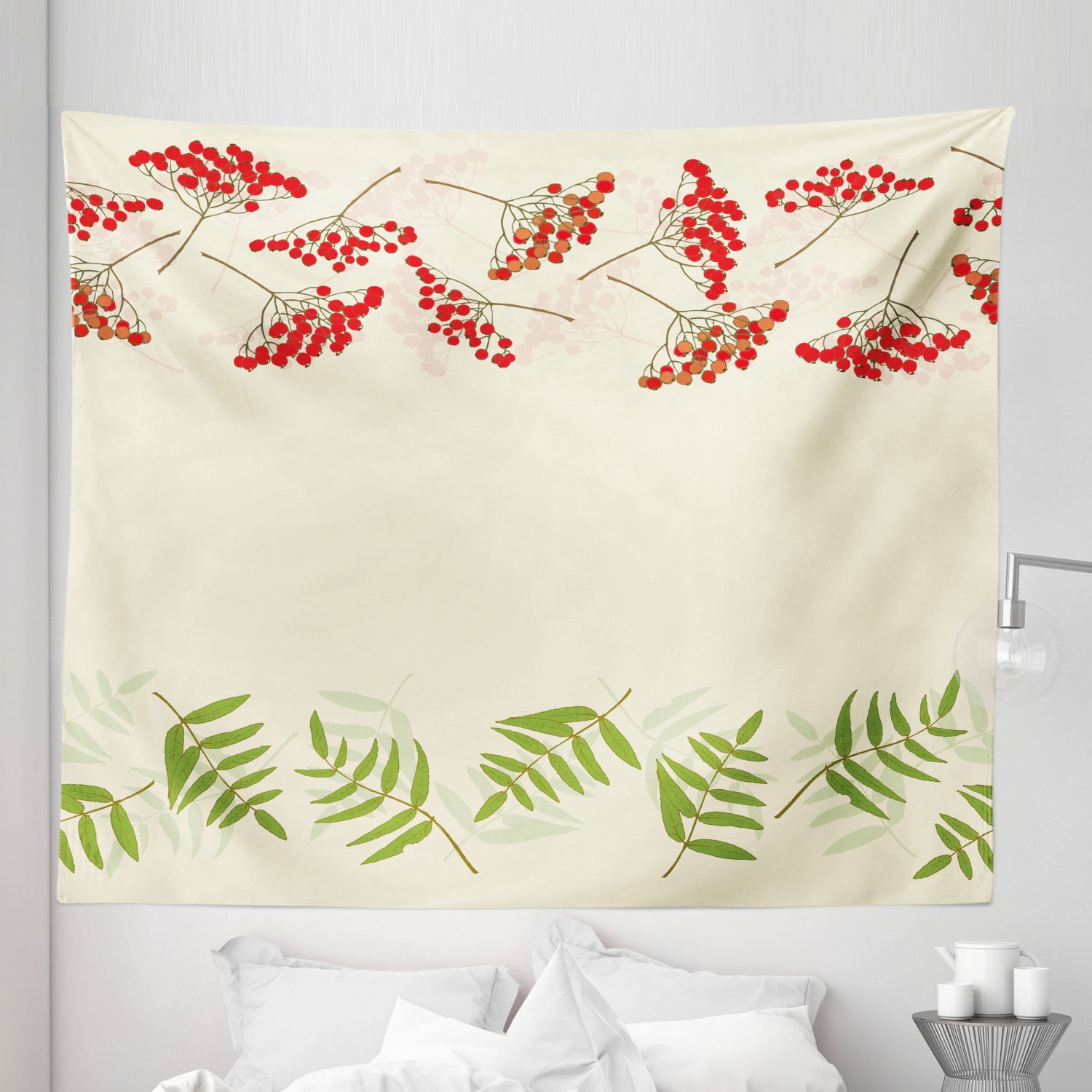 Rowan Tapestry, Graphic Border Design Berries Mountain Ashes Botanical ...