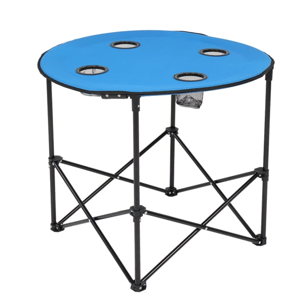 Travel Folding Table, Camping Picnic Collapsible Round Table with Carry ...