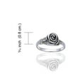 Small Sterling Silver Detailed Rose Flower Ring - Walmart.com