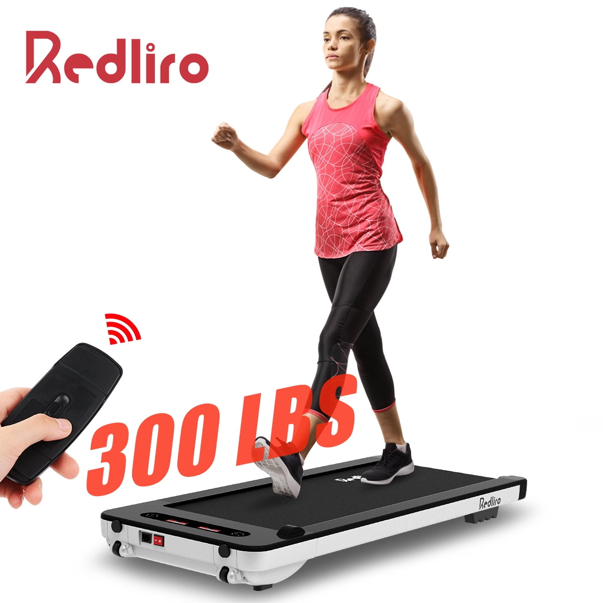 Redliro Treadmill Walk Pad Under Desk 2.25HP 300LBS Electric Walking ...