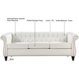Holaki 85" Chesterfield Fabric 3 Seater Couch+39" Single Chair Set ...
