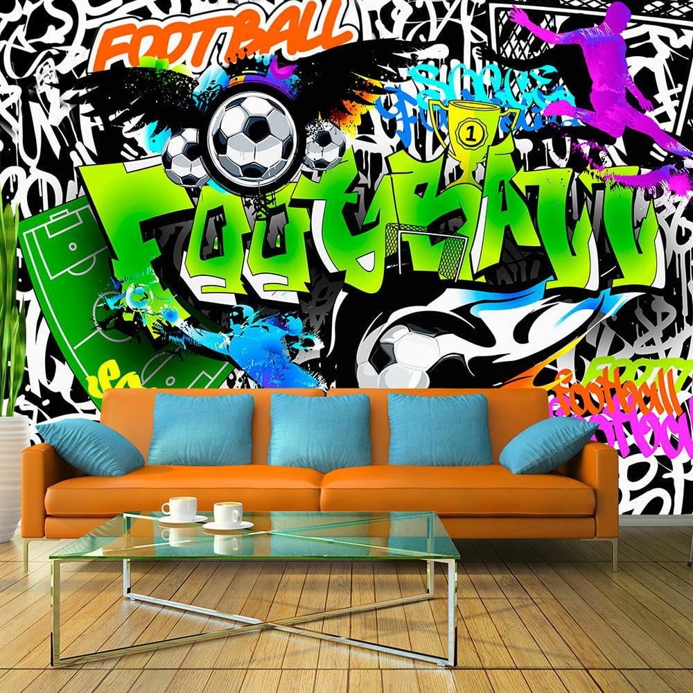 Tiptophomedecor Street Art Wallpaper Wall Mural - Football Graffiti ...