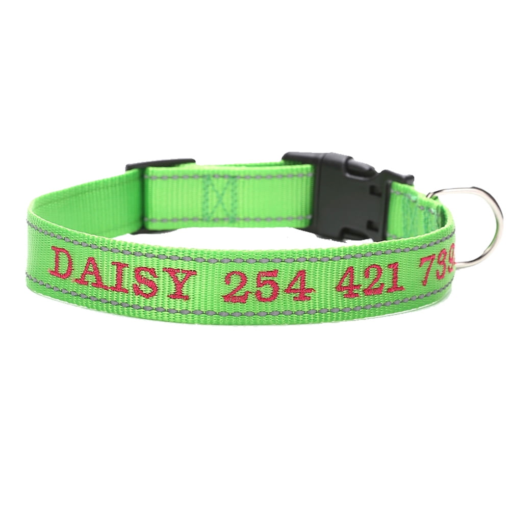 Personalized dog collar, custom embroidered pet name and phone number ...