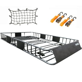 ARKSEN 64" Universal Roof Rack Cargo Extension with Cargo Net, Black ...
