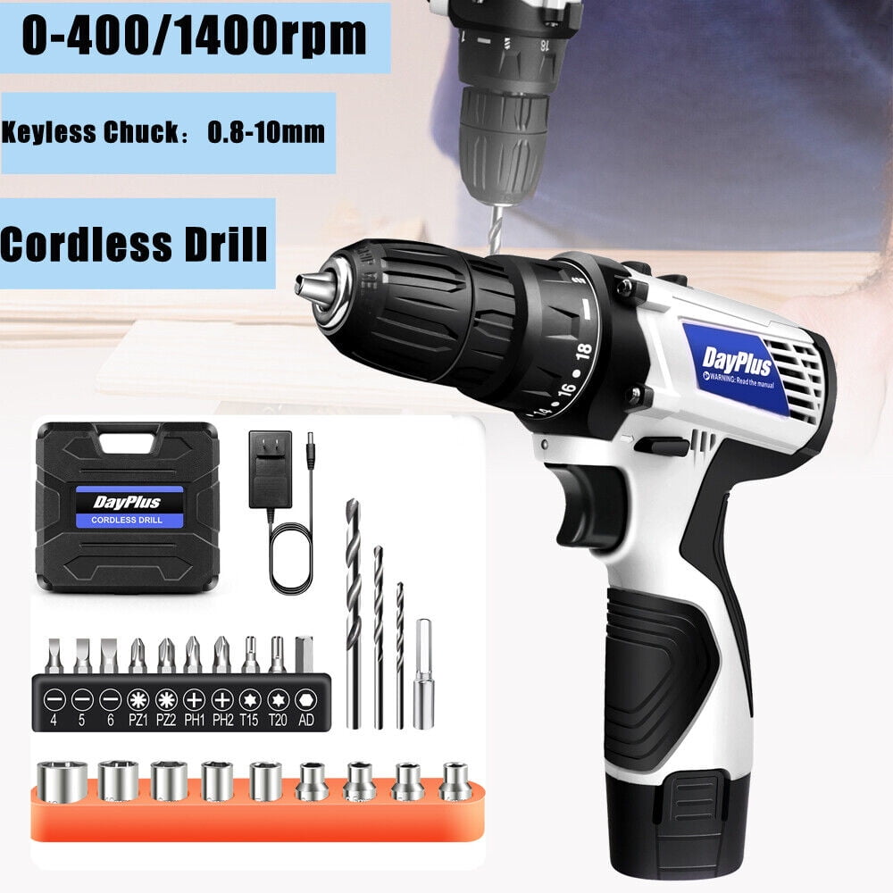 Dayplus 12v Cordless Drill Driver Electric Screwdriver With