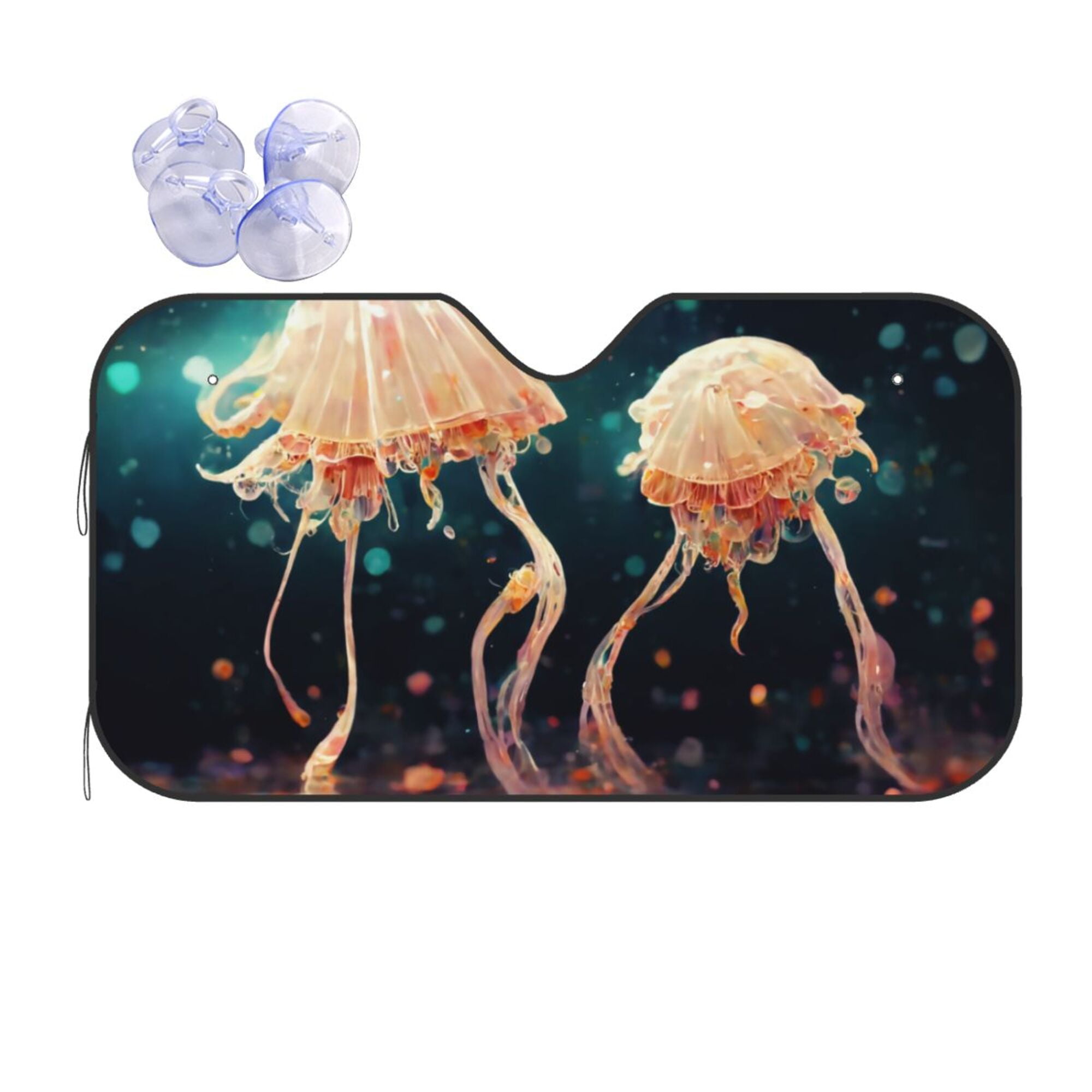 XMXY Car Sun Shade Windshield, Deep Sea Floating Jellyfish Automotive ...