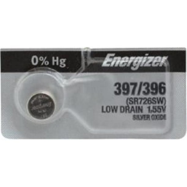 Energizer E396-397 No. 396 1.5V Watch & Calculator Battery, Silver ...