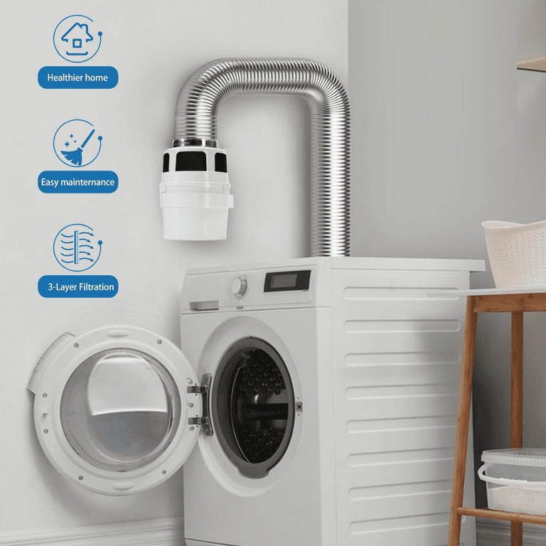 TUOOWO Indoor Dryer Vent Kit Lint Trap Bucket Dryer Vent for Apartment No Duct Included