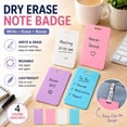 4-Pack Vertical Erasable Badge Note, Reusable Plastic ID Card Notepad ...