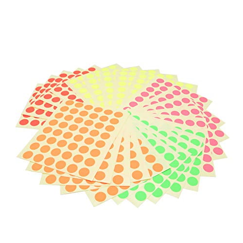Infi-Touch 3/4 Inch Color Coded Dot Label Sets, 5 Assorted Colors, 1200 ...