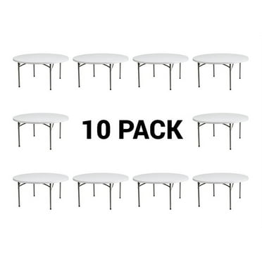 Magshion 5.5Ft Folding Plastic Table 10 Pack, Heavy Duty Banquet Even ...