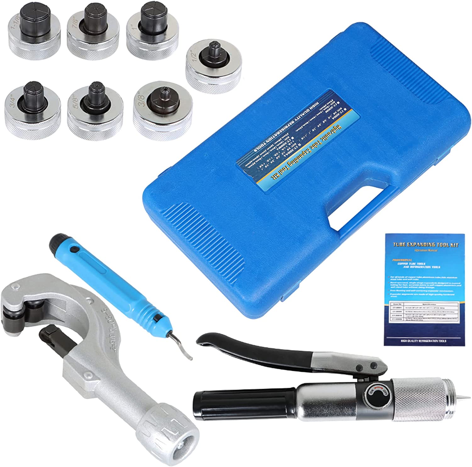 Yescom PEX Expansion Tool Kit Tube Expander with 1/2" 3/4” 1” Expander ...