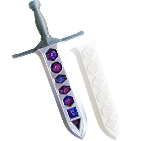 Slice and Dice Dice Sword Holder with 7 Polyhedral Role Playing Dice ...