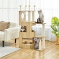 Yaheetech 53" H Wooden Cat Tree Tower with Condo, Wood - Walmart.com