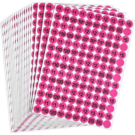 Neon Colors Prepriced Garage Sales Stickers, Pricing Labels, Sale ...