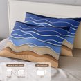 4 Piece Duvet Cover Set Cal king, Dark Blue Stripes Abstract Geometric ...