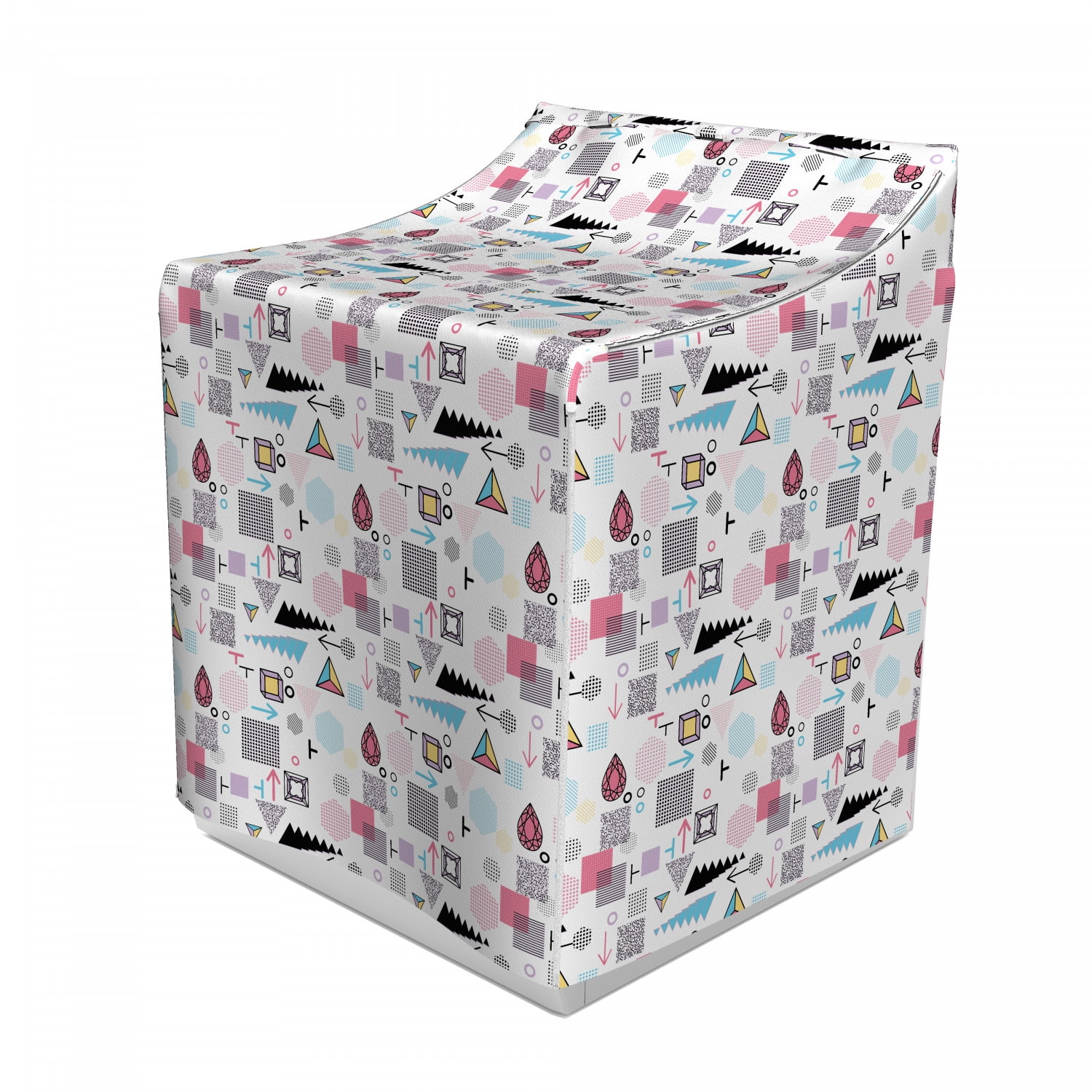 Abstract Washer Cover, Geometric Composition in Memphis Style Cubes ...