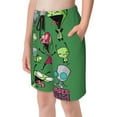 Boys Invader Zim Swim Trunks With Mesh Liner Kids Cartoon Quick Dry ...