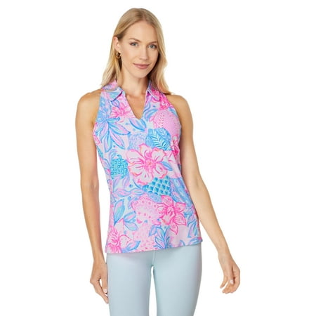 Lilly Pulitzer Lakelyn Bra Polo UPF 50+ Pink Isle Snappy Turtle MD ...