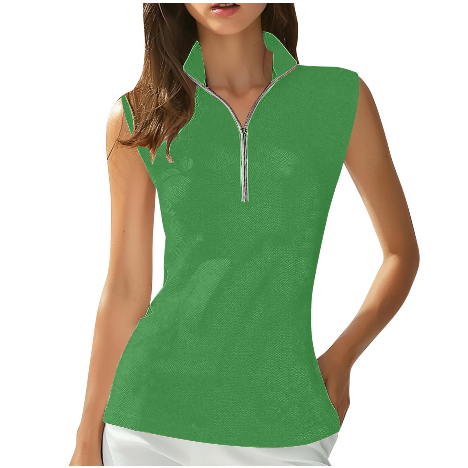 Click here for Yuyuzo Workout Tank Tops For Women 3/4 Zip Up Lape... prices