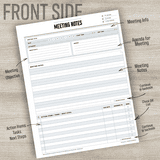Meeting Notepad for Organization - 8.5 x 11” Meeting Pad - 50 Tear Off ...