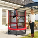 Gymax Mini Trampoline for Kids, 55'' Toddler Trampoline with Enclosure ...